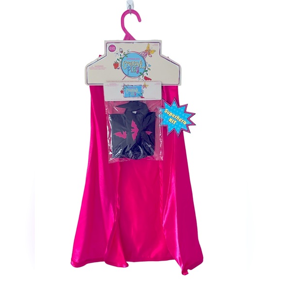 Costumes | Kids Pinkblack Superhero Cape Mask And Arm Cuffs New In ...